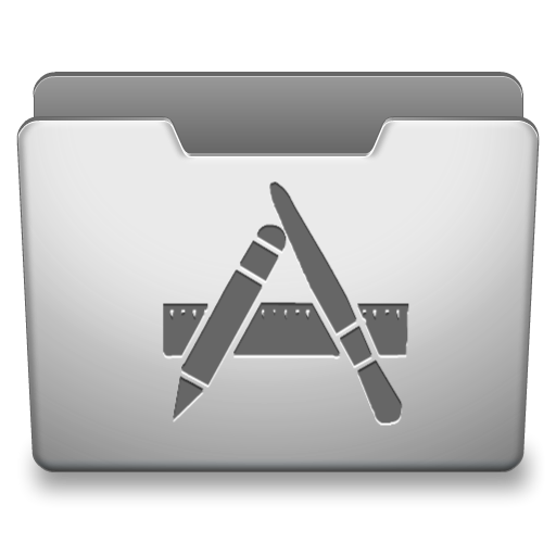 Aluminum Grey Applications Icon - Classy Folder 2 Icons - SoftIcons.com