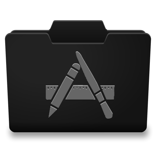 Black Grey Aplications Icon - Classy Folder Icons - SoftIcons.com